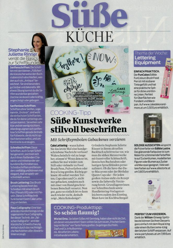Presse zu Stephanie Juliette Rinner, Mein Keksdesign und Backbox