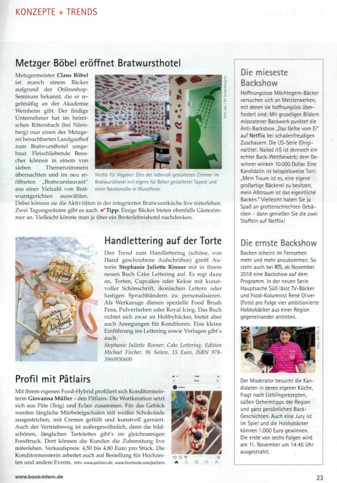 Presse zu Stephanie Juliette Rinner, Mein Keksdesign und Backbox